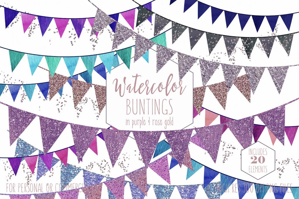 Purple Bunting Clip Art