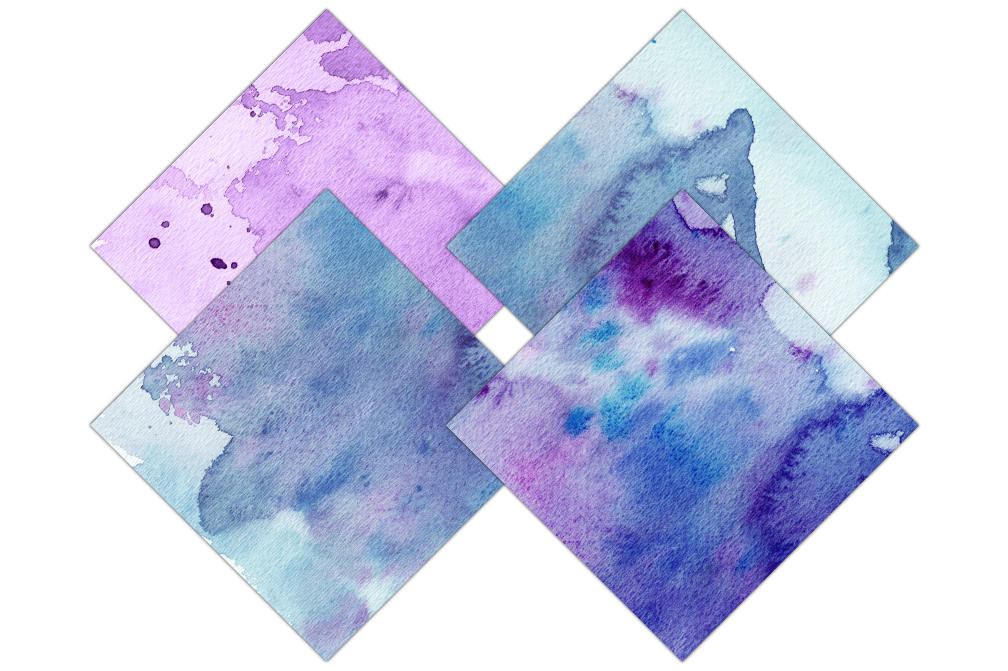 TEAL & PURPLE WATERCOLOR Digital Paper Pack Commercial Use | Etsy