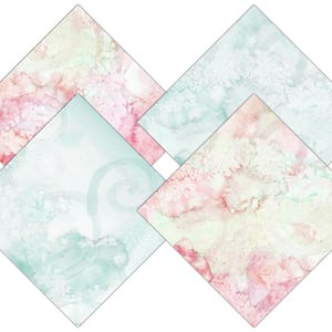 MINT & PEACH WATERCOLOR Digital Paper Pack Commercial Use - Etsy