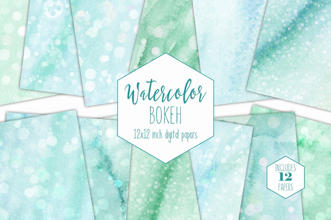 MINT WATERCOLOR Digital Paper Pack Commercial Use Backgrounds - Etsy