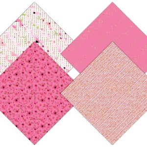 PINK FLORAL WATERCOLOR Digital Paper Pack Commercial Use Rose - Etsy