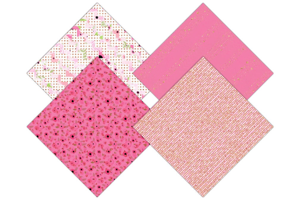 PINK FLORAL WATERCOLOR Digital Paper Pack Commercial Use Rose | Etsy