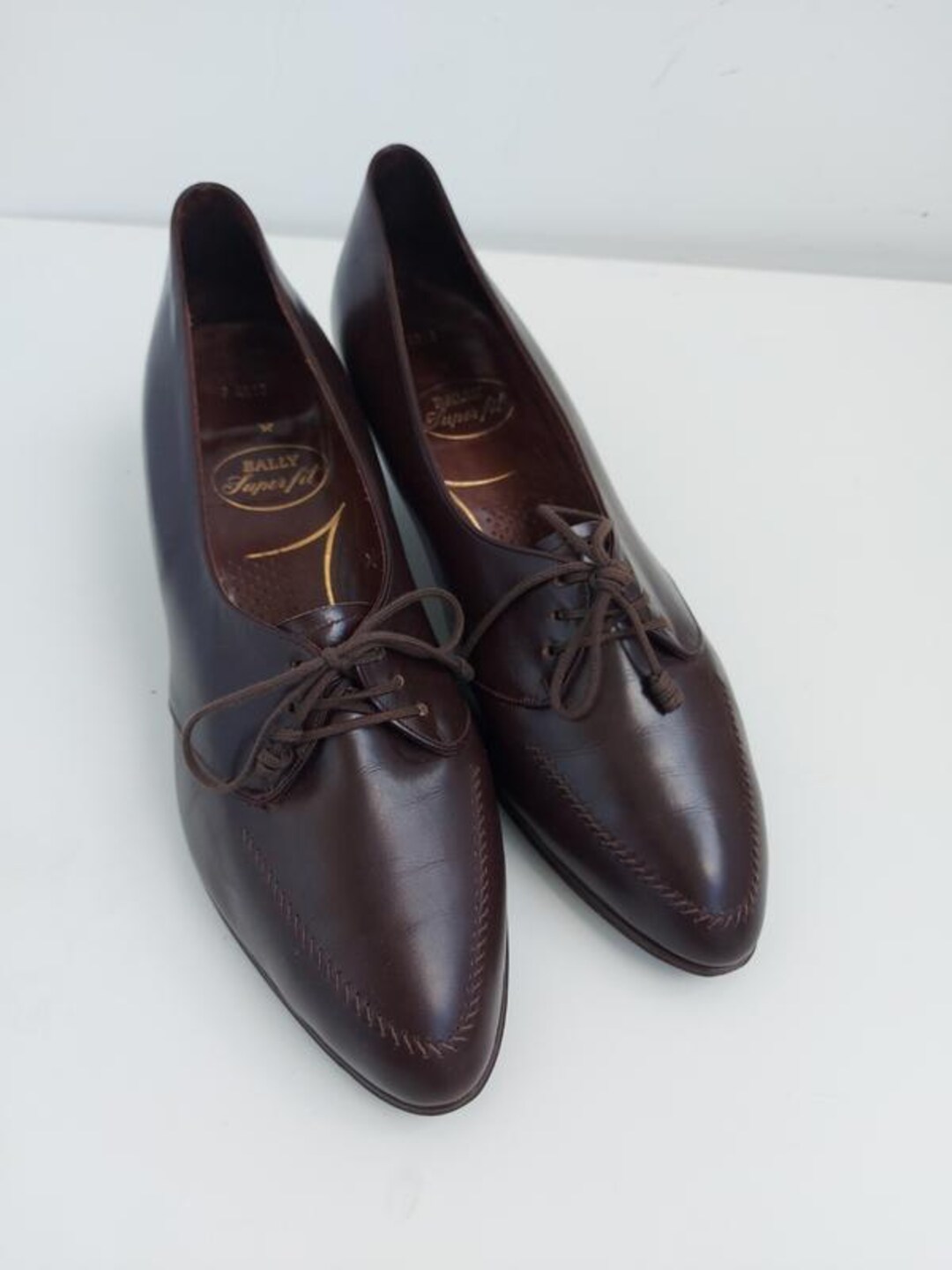 Vintage BALLY Swiss Made Brown Leather Woman Lace up Shoes Size 35 - Etsy