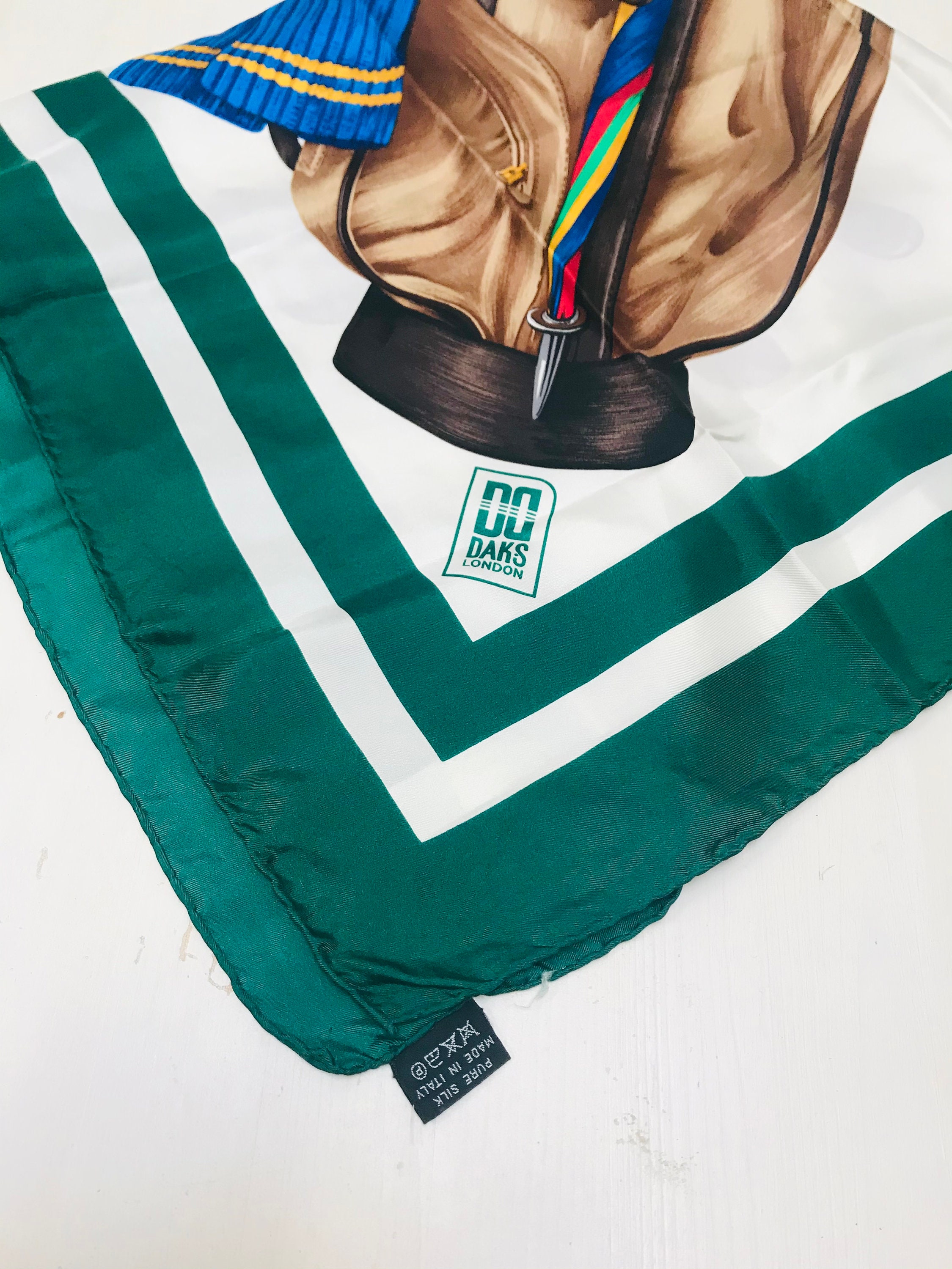 DAKS Golf Equipment Theme Silk Scarf Made in Italy 33x33 - Etsy