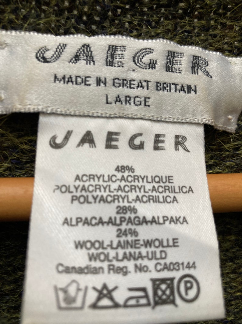 Vintage JAEGER Made in Great Britain Alpaca, Wool Blend V-neck Sweater ...