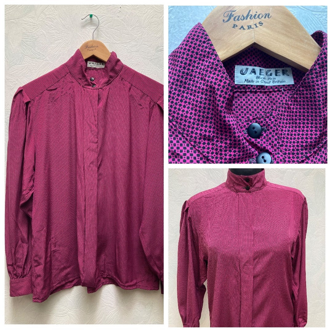 Vintage 1980s JAEGER Made in Great Britain Stylish Blouse Size M, Puff ...