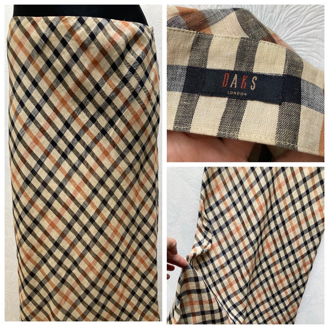 DAKS London Pure Linen Long Bias Cut Skirt Size M-L - Etsy