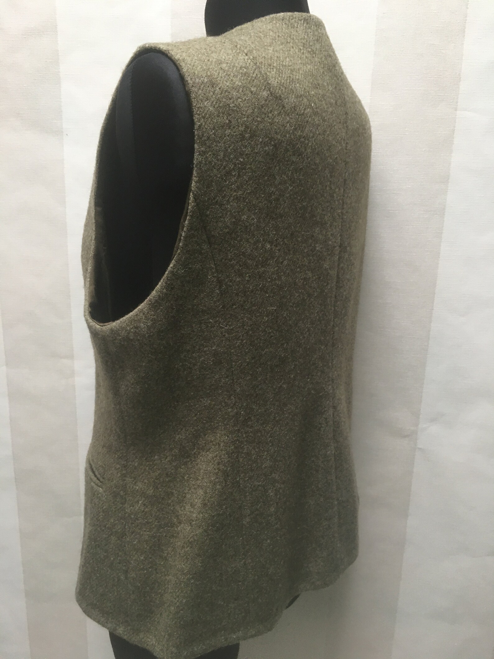 Custom Made Tailored Tweed Wool Women Waistcoat, Vest, Khaki Green ...