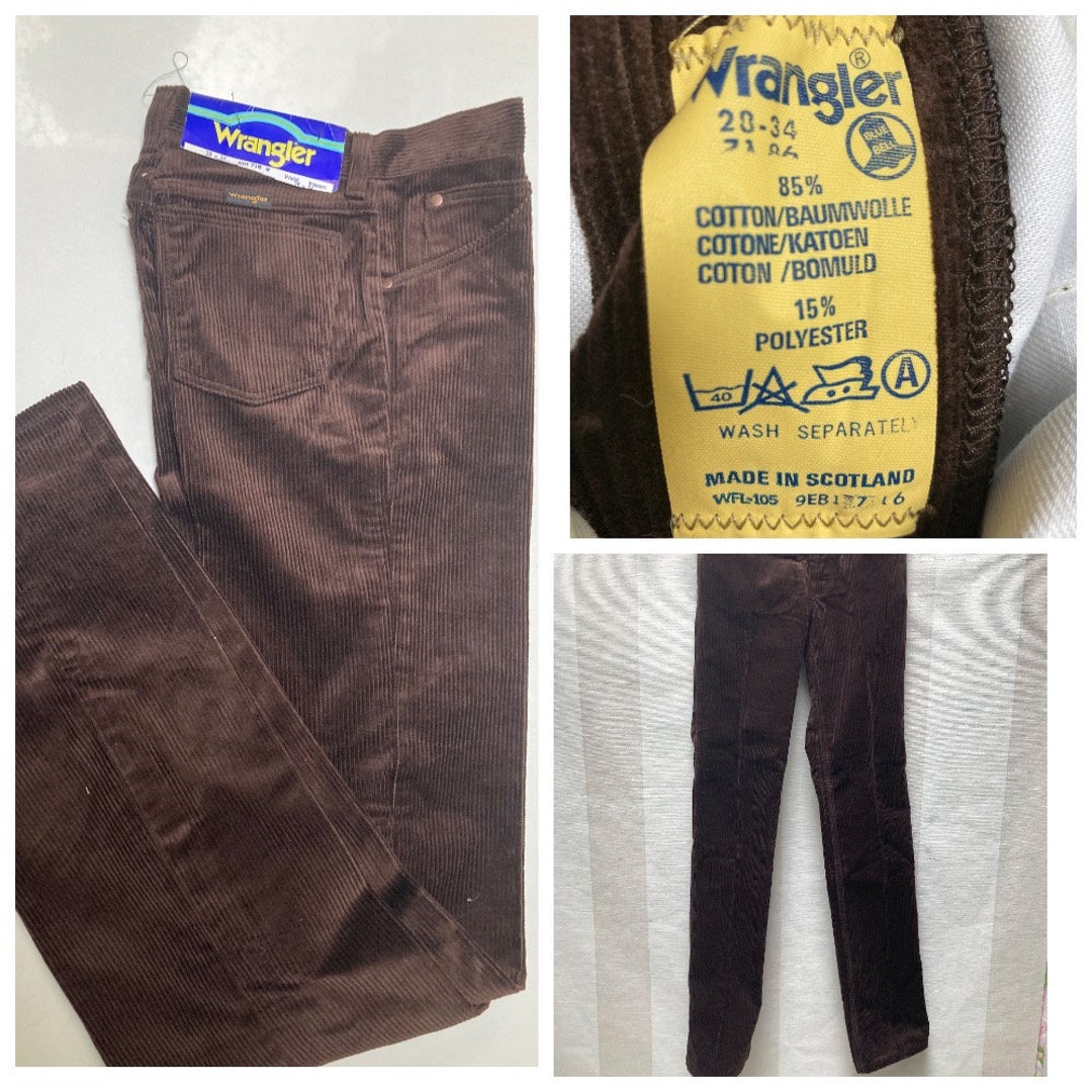 Vintage WRANGLER Made in Scotland Brown Corduroy Jeans, Blue Bell Style ...