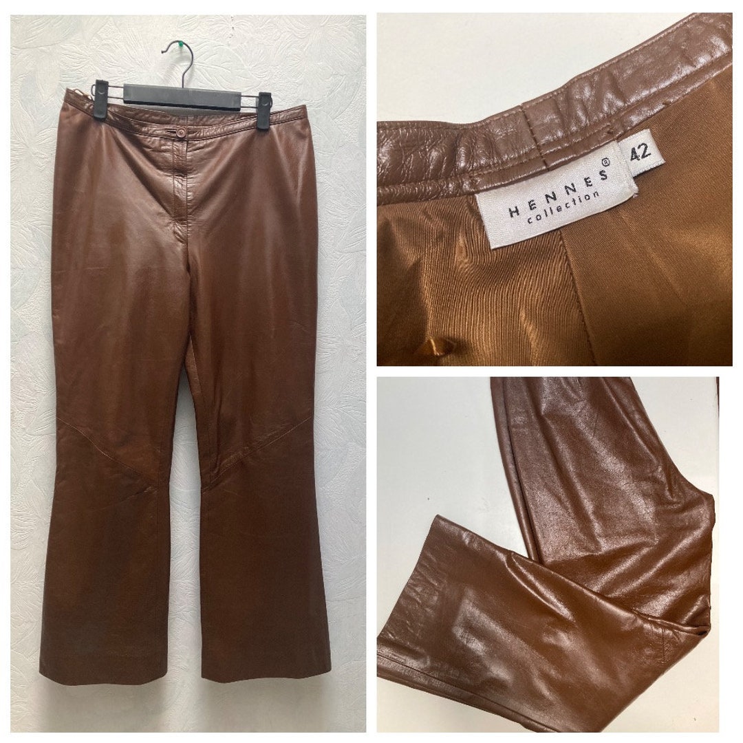 Vintage 2000s Soft Nappa Leather Flare Pants, Hennes Collection ...