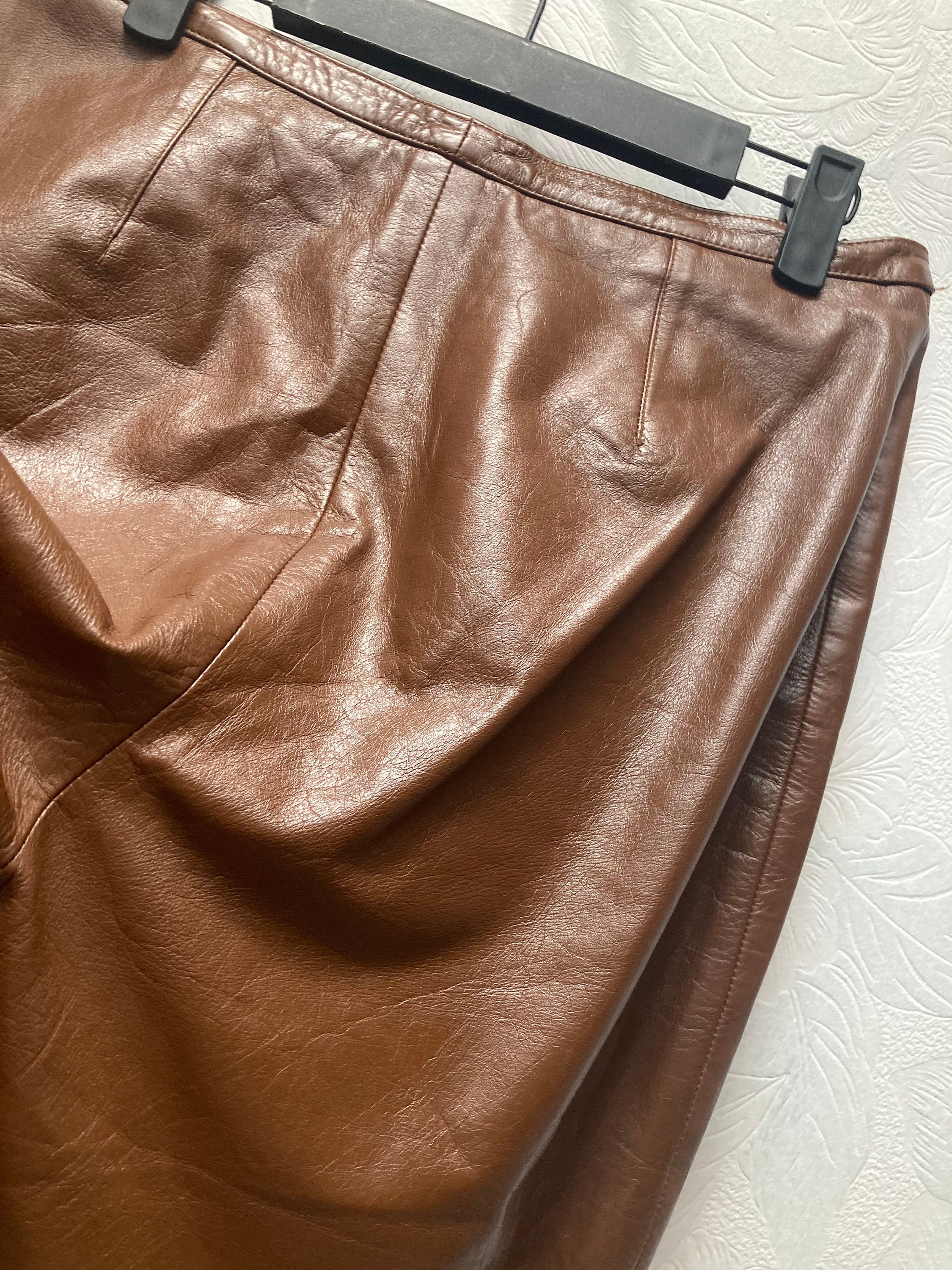 Vintage 2000s Soft Nappa Leather Flare Pants, Hennes Collection ...