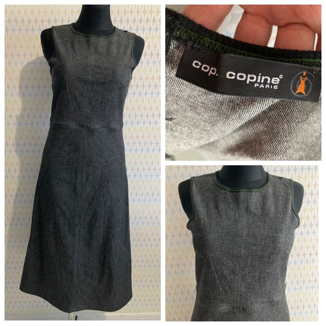 Y2K Cop. Copine Paris Stretch Denim Midi A-lined Sleeveless - Etsy