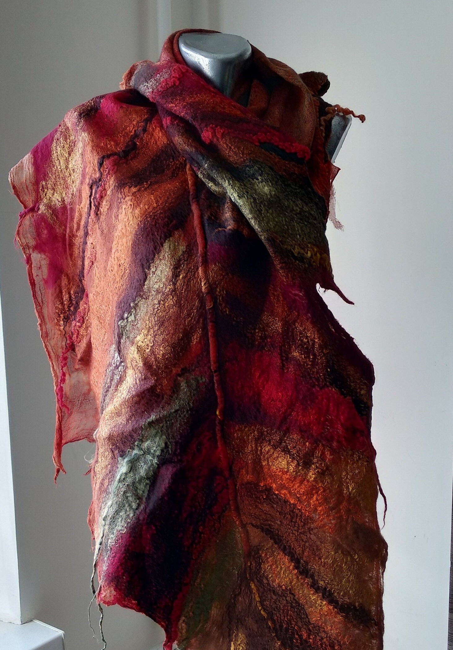 Fairy Feathers Women's Scarf, Multicolor Silk Scarf, Bohemian Inspired ...