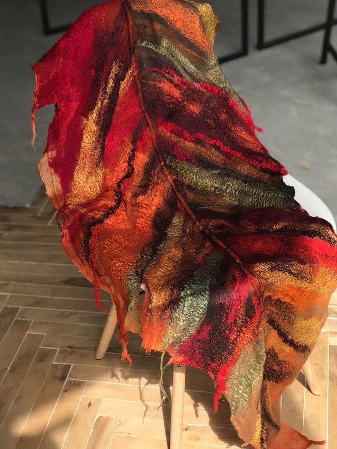 Fairy Feathers Women's Scarf, Multicolor Silk Scarf, Bohemian Inspired ...