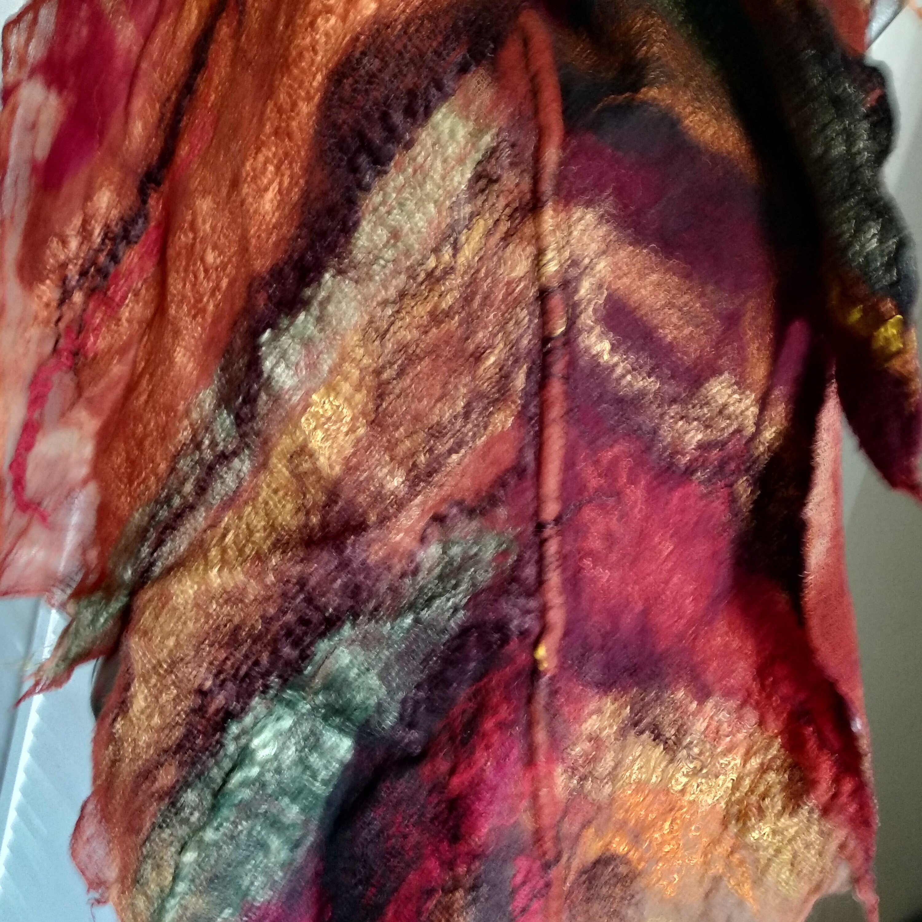 Fairy Feathers Women's Scarf, Multicolor Silk Scarf, Bohemian Inspired ...