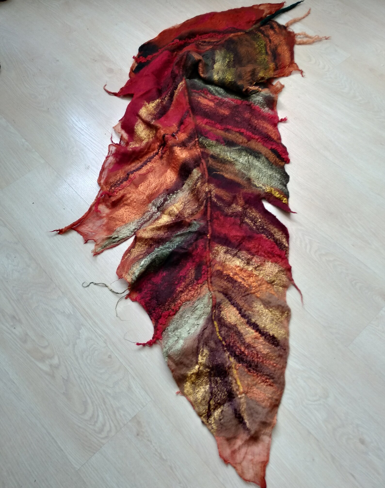 Fairy Feathers Women's Scarf, Multicolor Silk Scarf, Bohemian Inspired ...