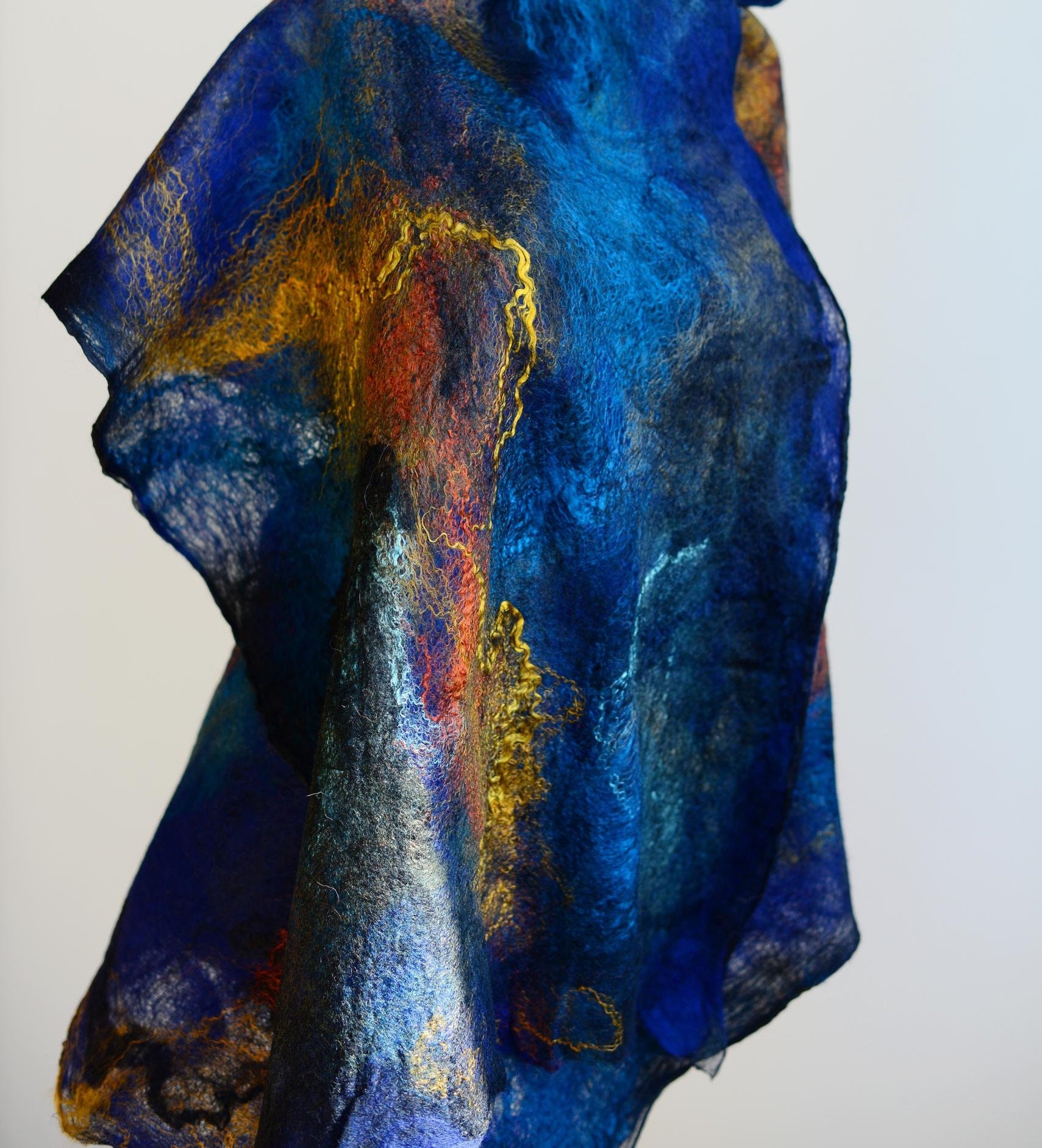 Silk Nuno Felt Scarf With Magical Hues 230 х 50 Cm - Etsy