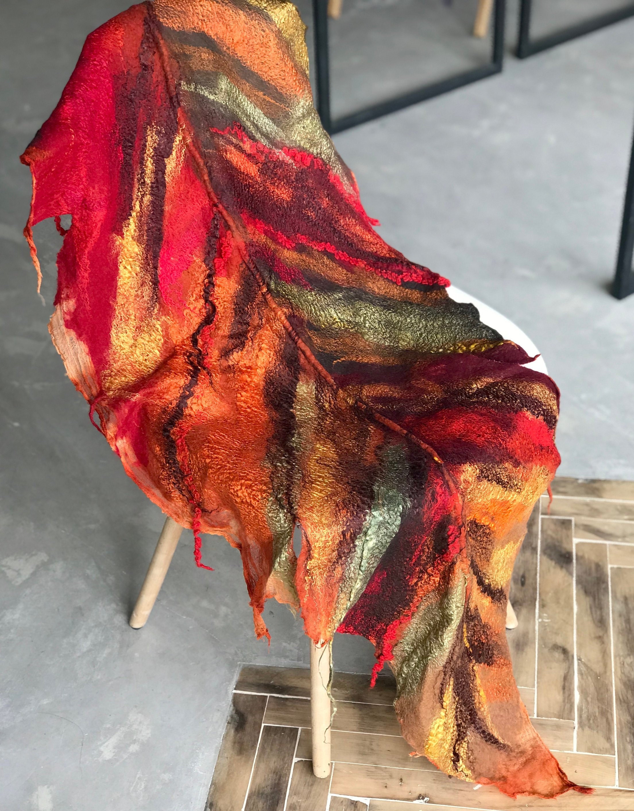 Fairy Feathers Women's Scarf, Multicolor Silk Scarf, Bohemian Inspired ...