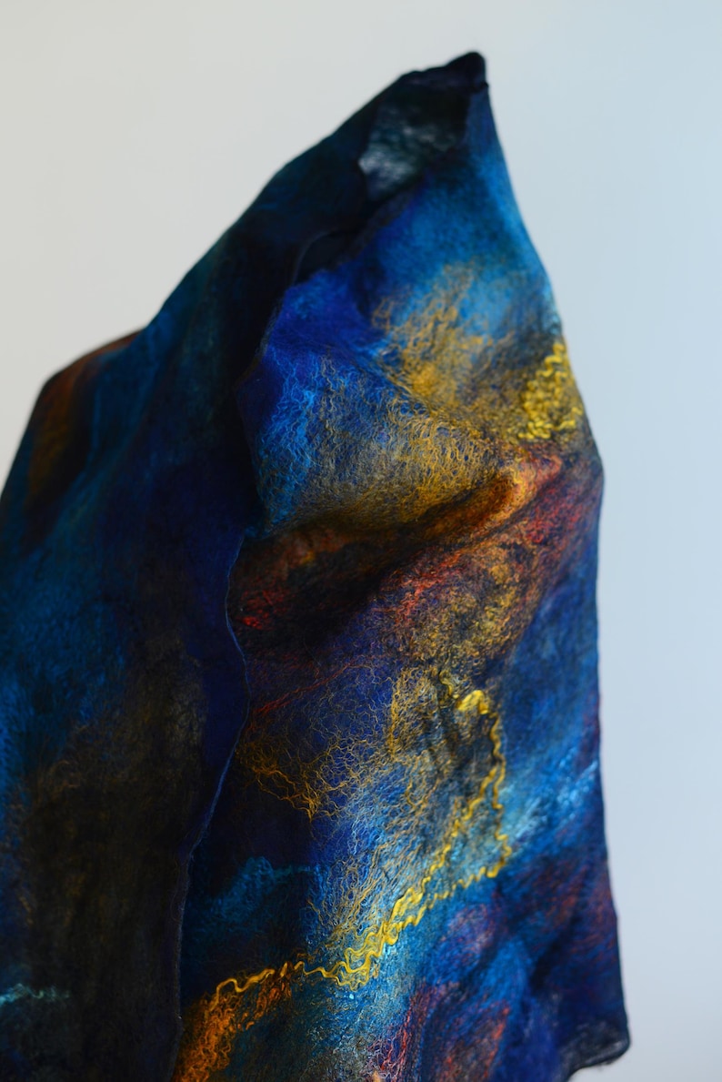 Silk Nuno Felt Scarf With Magical Hues 230 х 50 Cm - Etsy