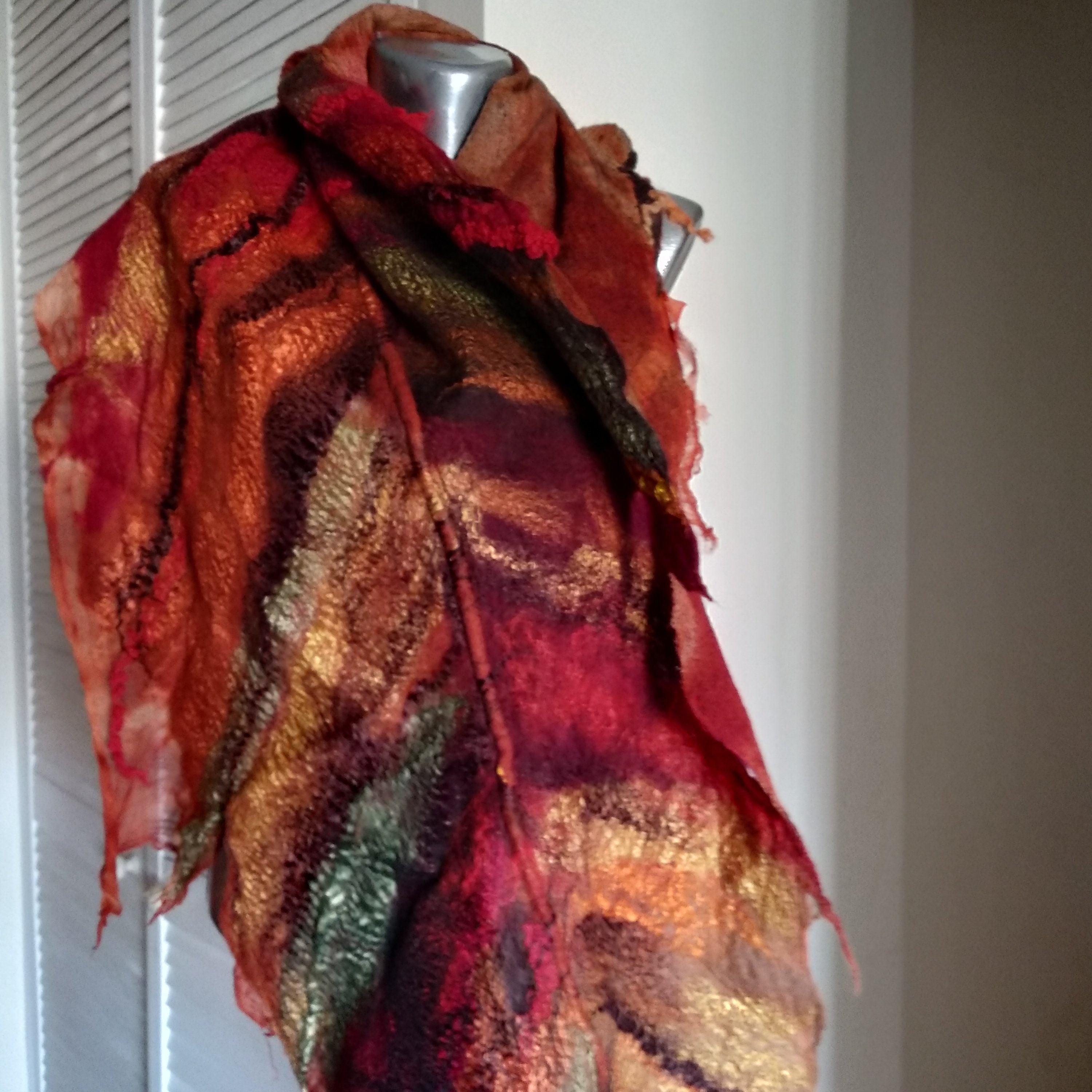 Fairy Feathers Women's Scarf, Multicolor Silk Scarf, Bohemian Inspired ...