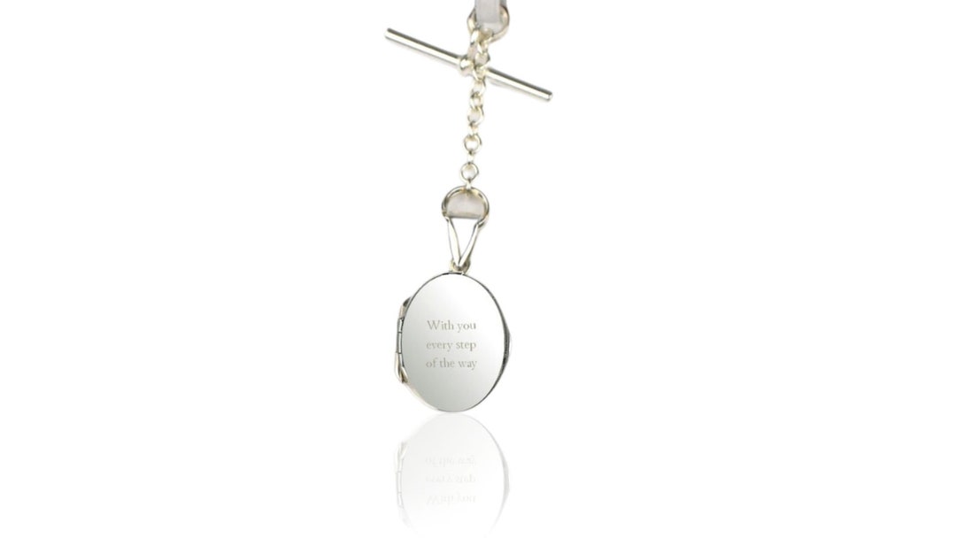 Sterling Silver Photo Locket: Engraved Memorial Keepsake - Lapel Pin ...