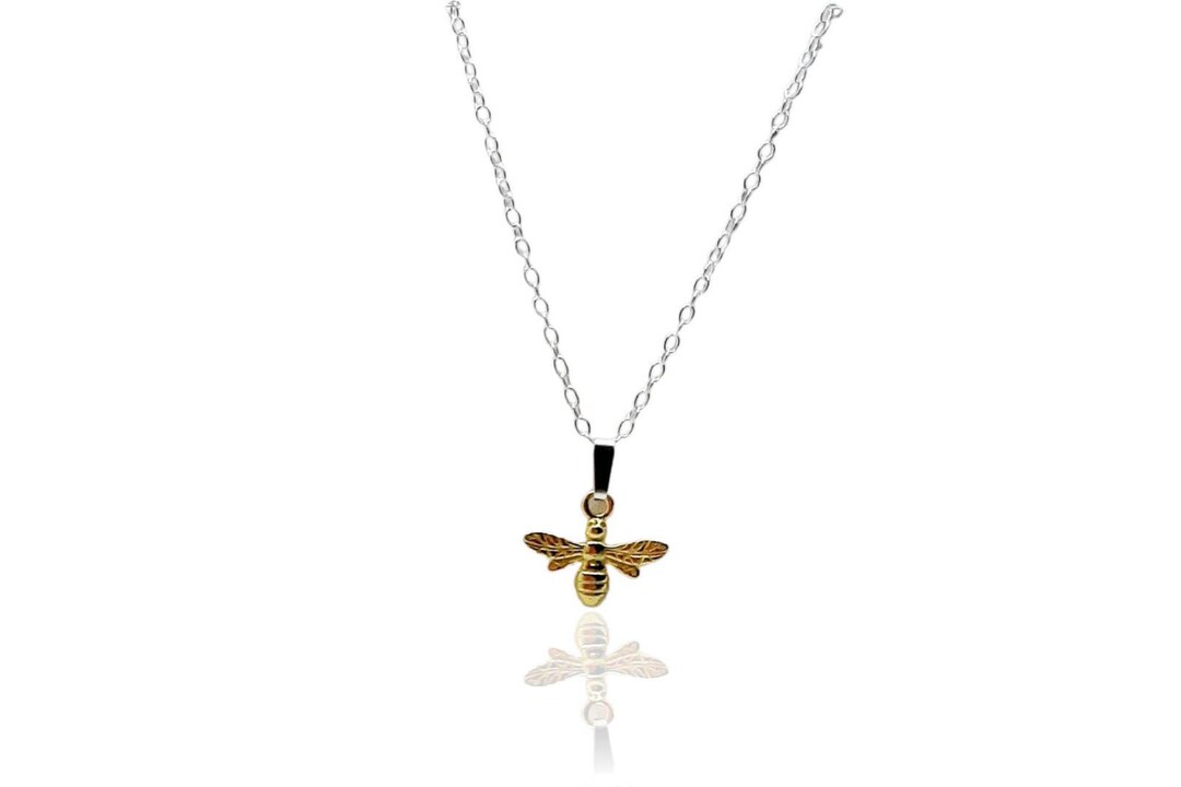 Gold Vermeil Bumble Bee Pendant Necklace: Sterling Silver Chain ...