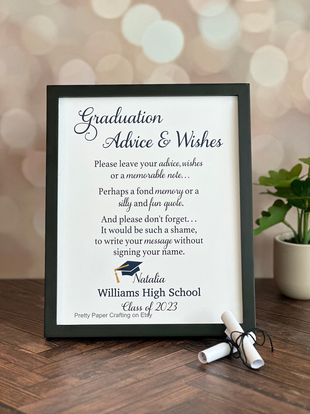 Graduation Personalized Sign Graduation Advice and Wishes - Etsy