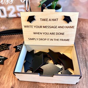 Graduation Guest Book Drop Box With Grad Hats, Alternative Guestbook ...