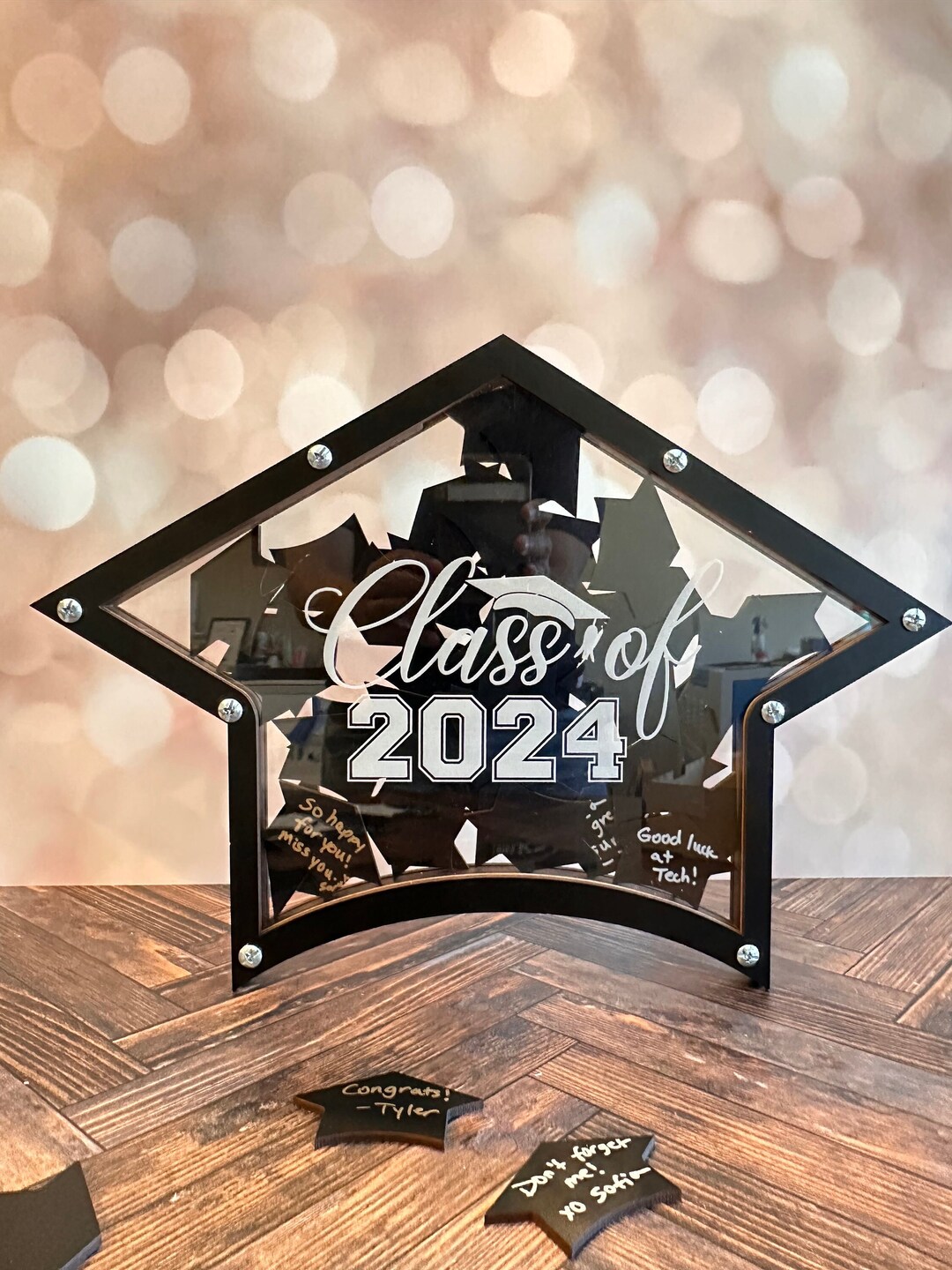 Graduation Guest Book Drop Box With Grad Hats, Alternative Guestbook ...