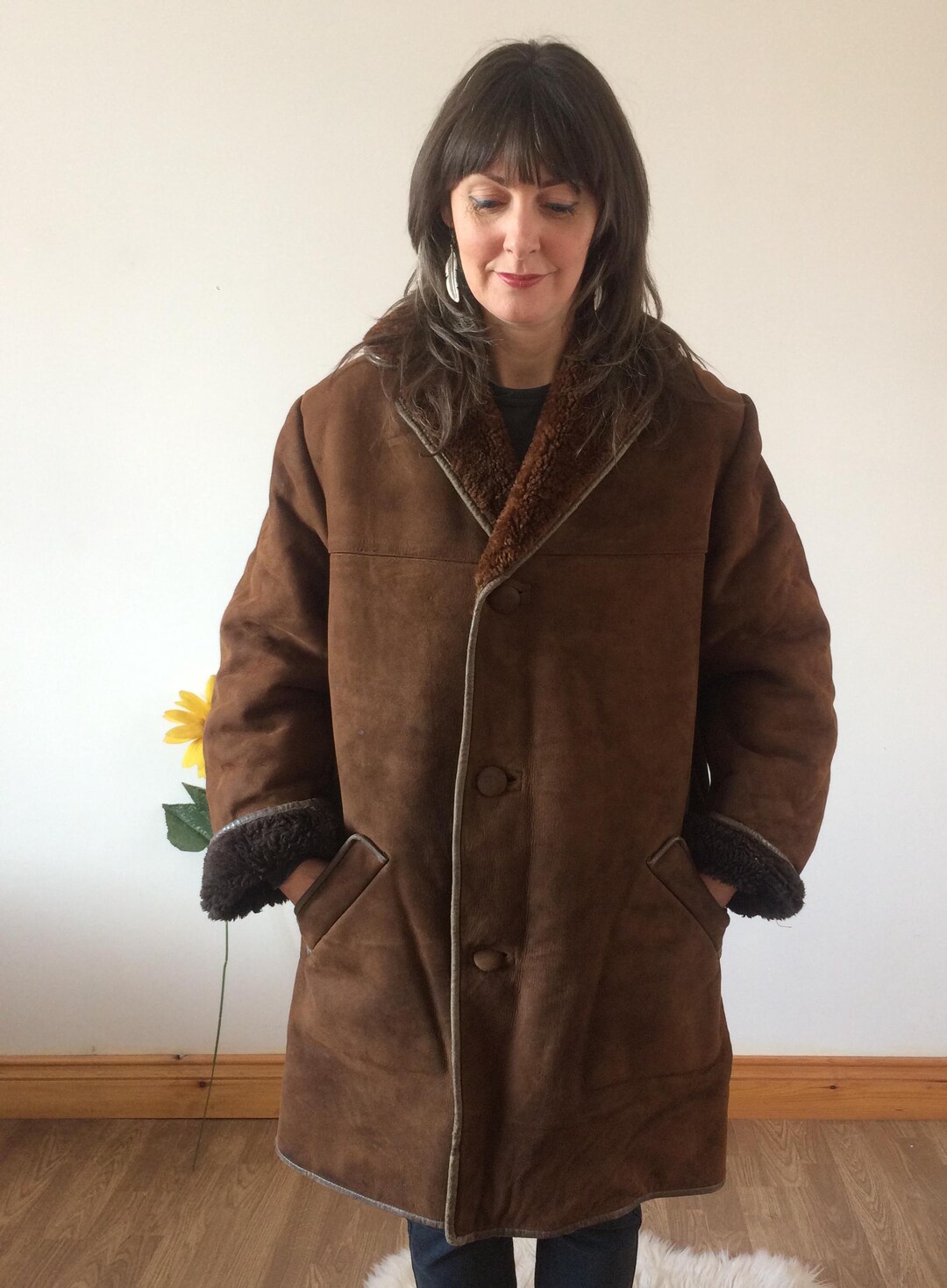 Vintage 70s Brown Chocolate Sheepskin Shearling Coat Jacket - Etsy