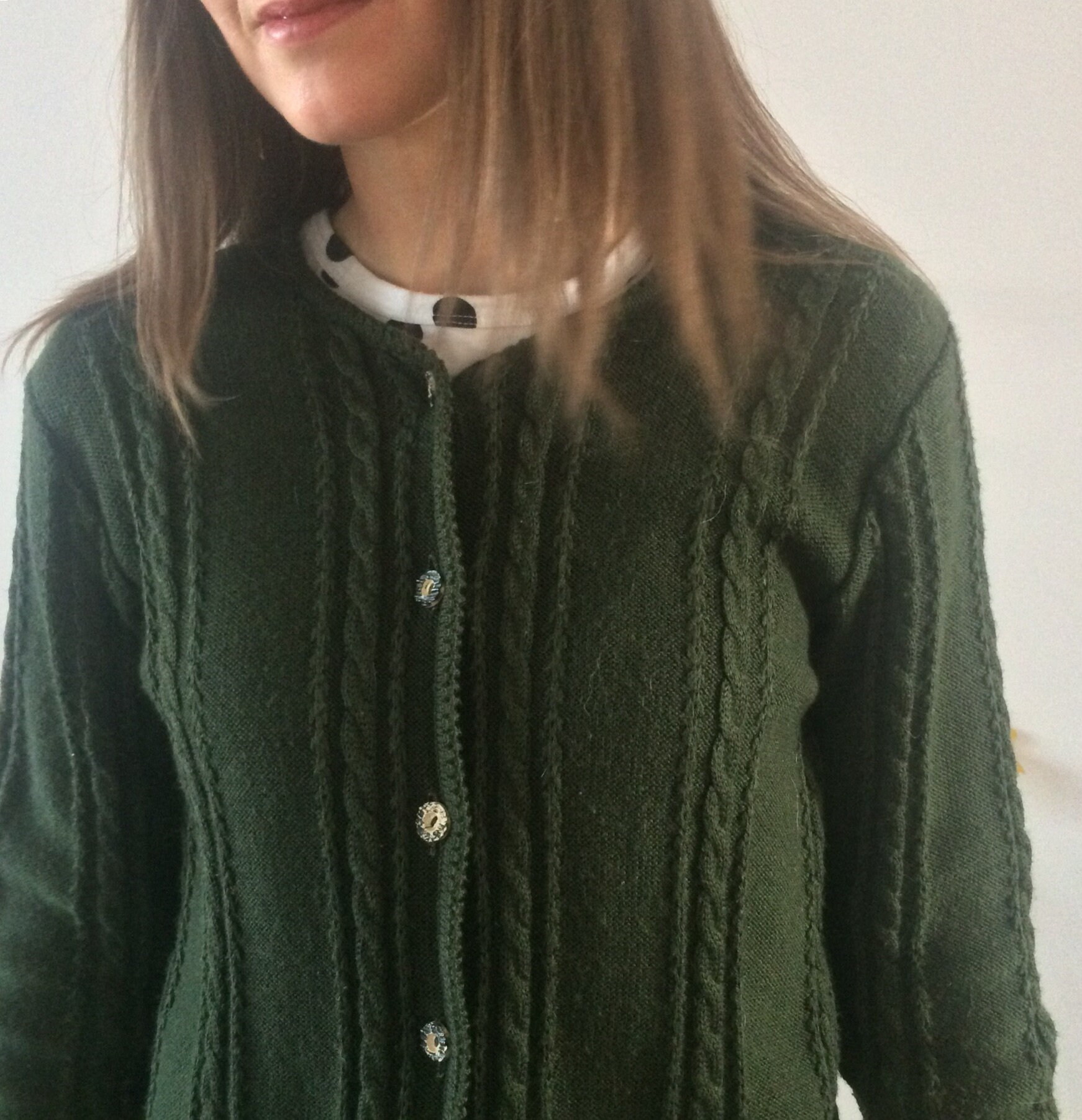 Dark Green Vintage Cardigan