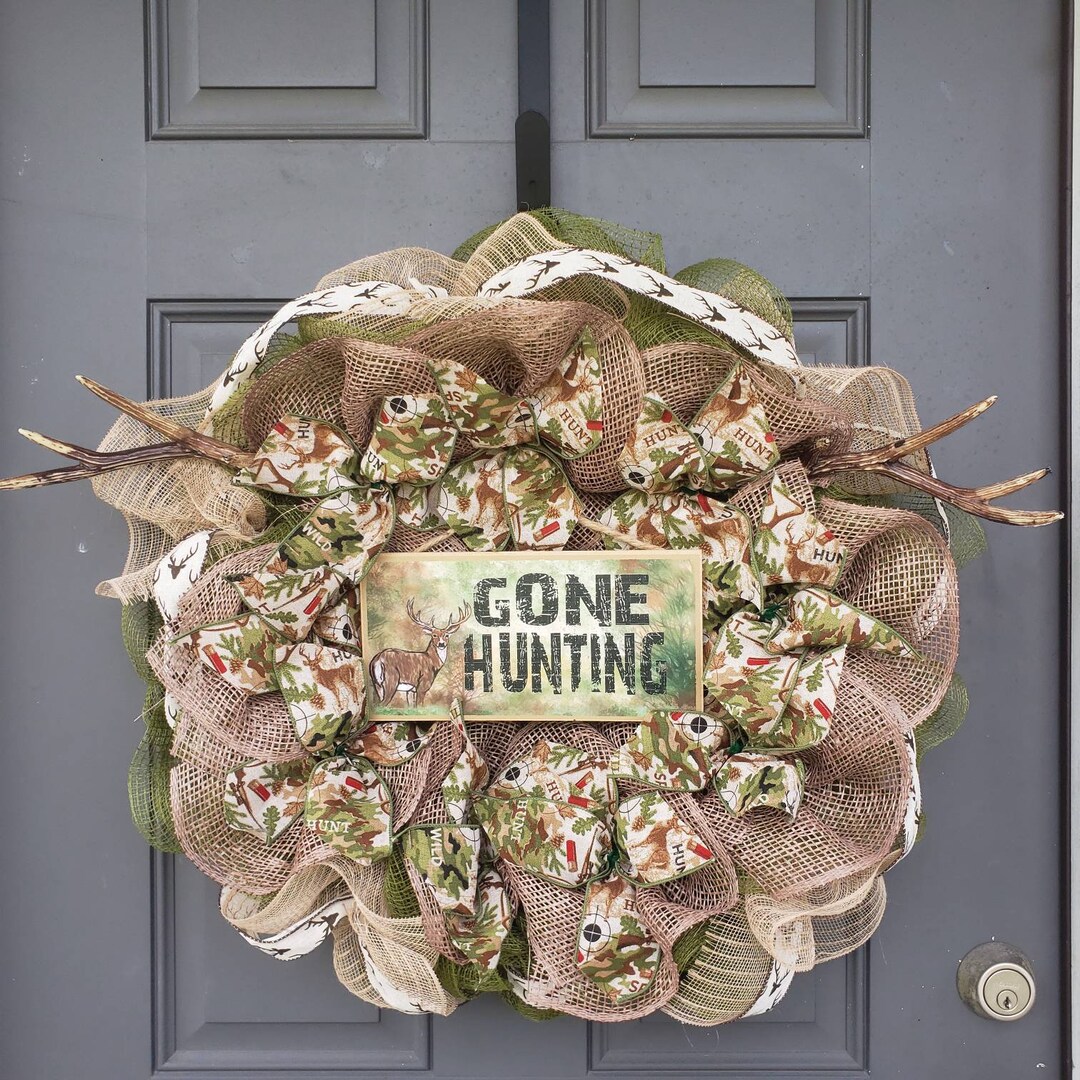 Gone Hunting Wreath,hunting Wreath,outdoorsman Wreath,deer Wreath ...