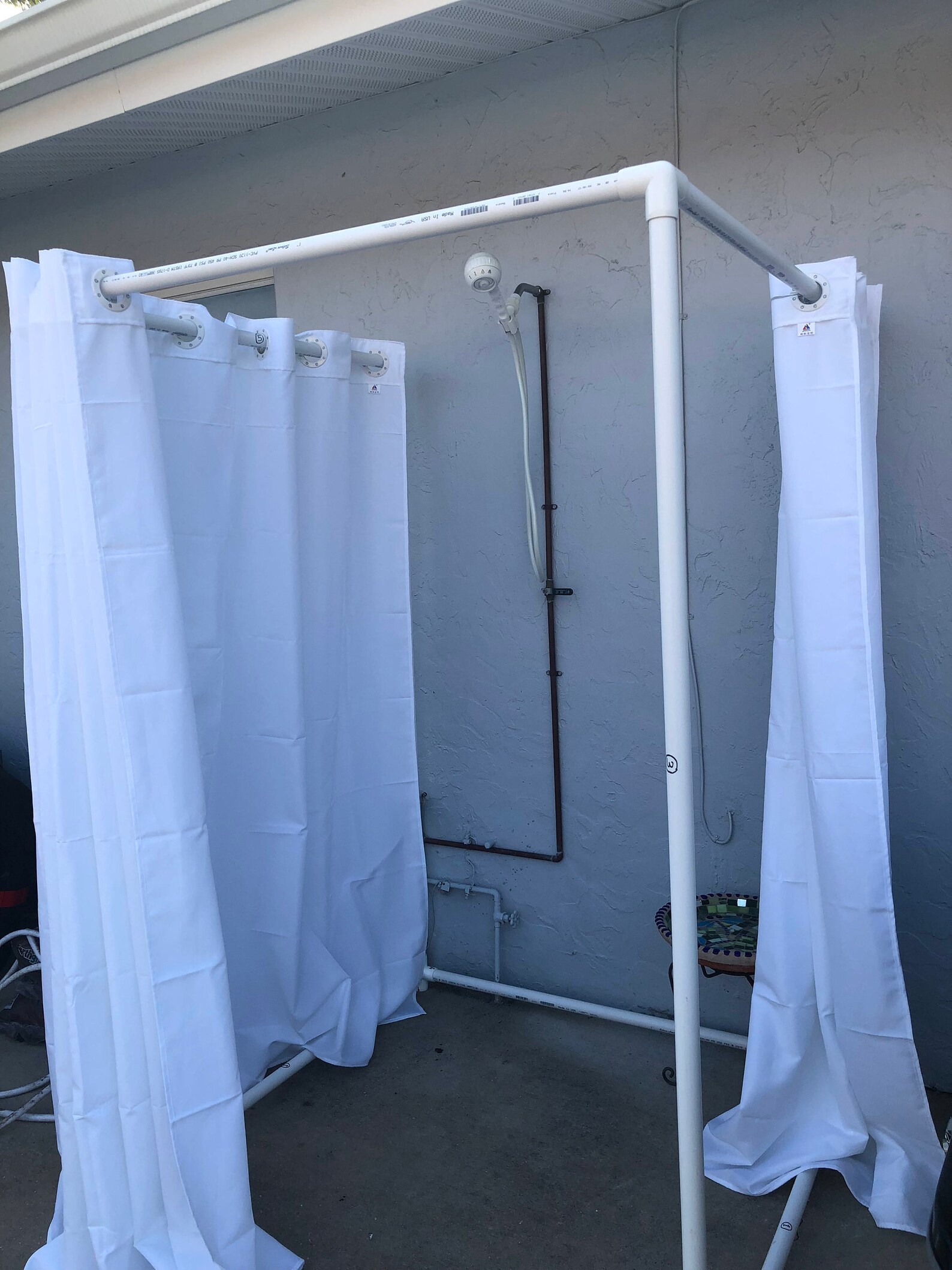 Outdoor Shower Frame, PVC Outdoor Shower. Portable Shower Stall. PVC ...