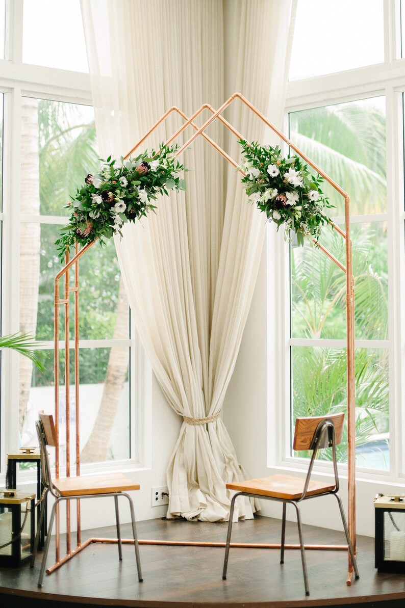 Triple Peak Copper Arch Copper Wedding Arch Ceremony - Etsy