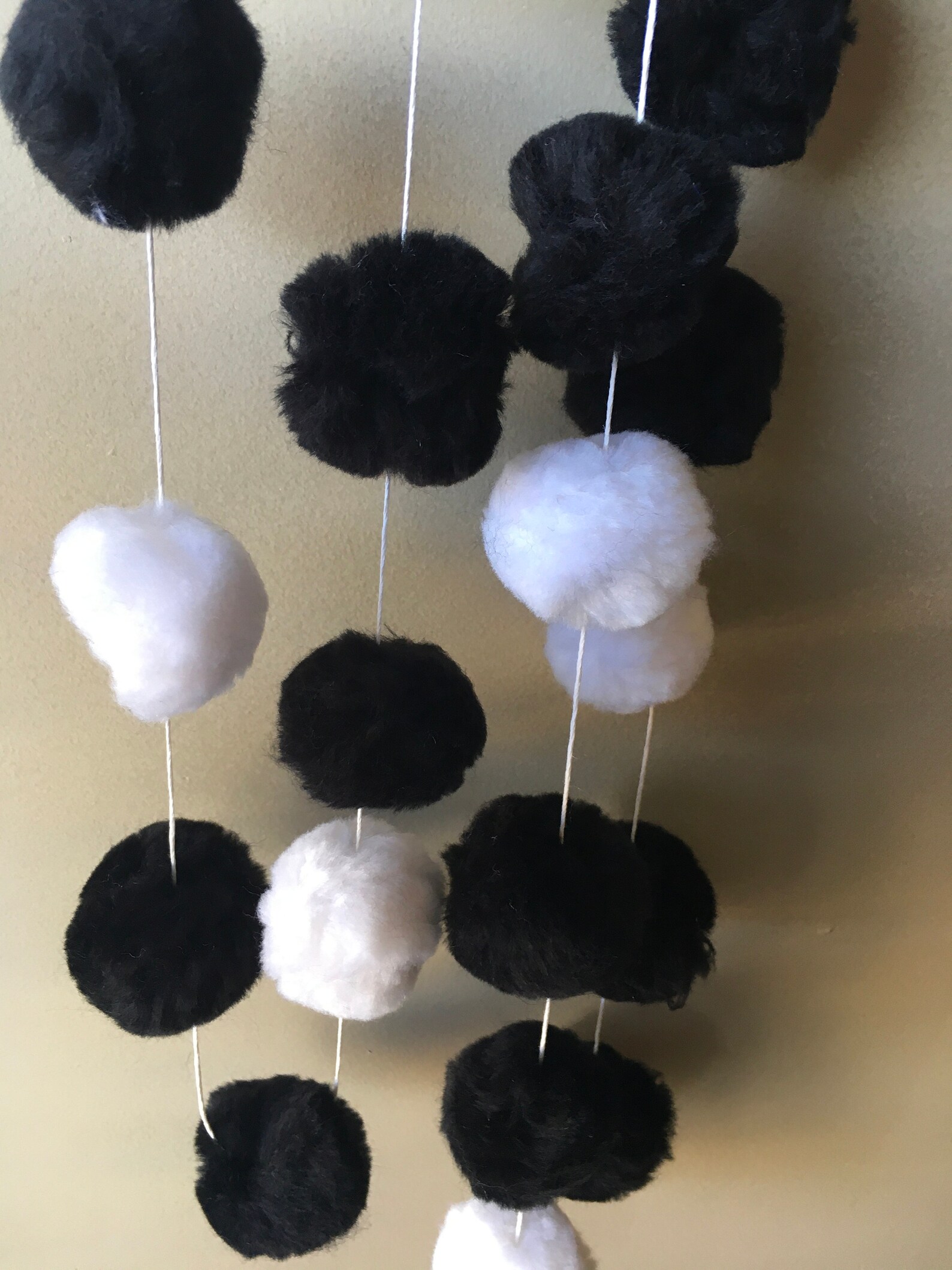 Black and White Pom Pom Garland: 50" Party Decor - Etsy