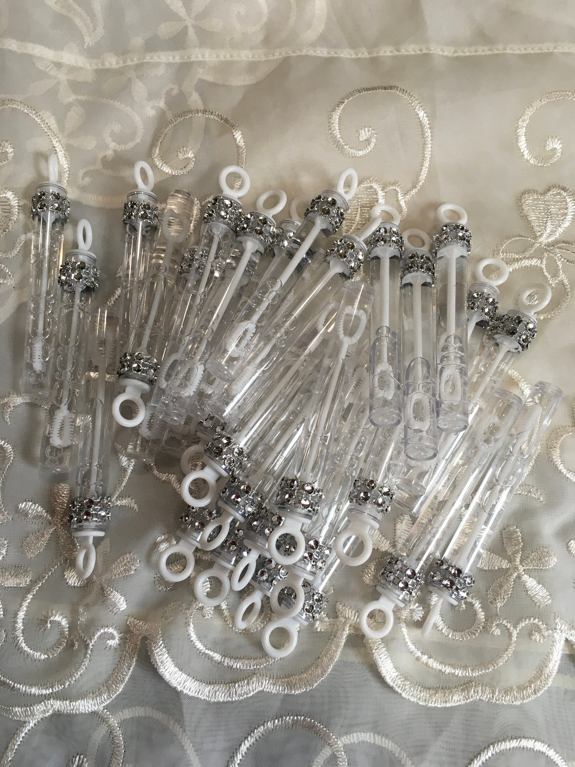 Wedding Bubbles: Silver Bling Circle Wand - Set of 36 - Etsy
