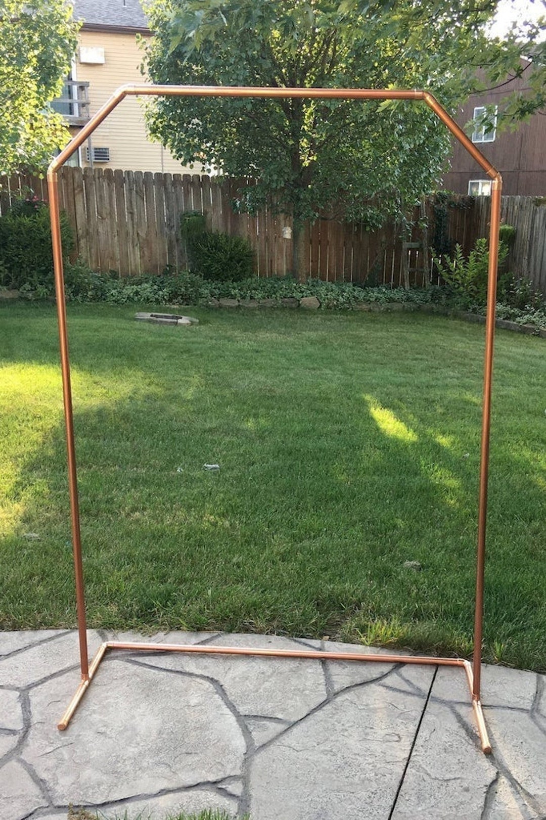 Geometric Copper Backdrop Wedding Arch, Copper Wedding Arch, Ceremony ...