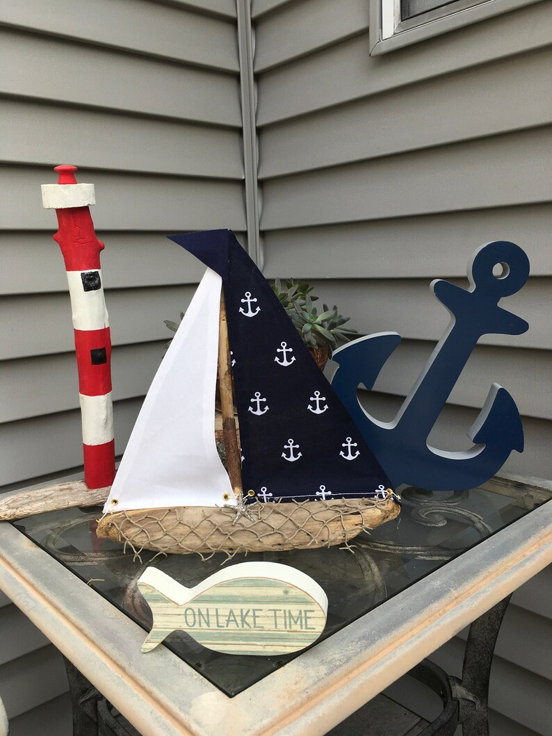 Driftwood Sailboat Nautical Decor Sailboat Home Decor Baby - Etsy