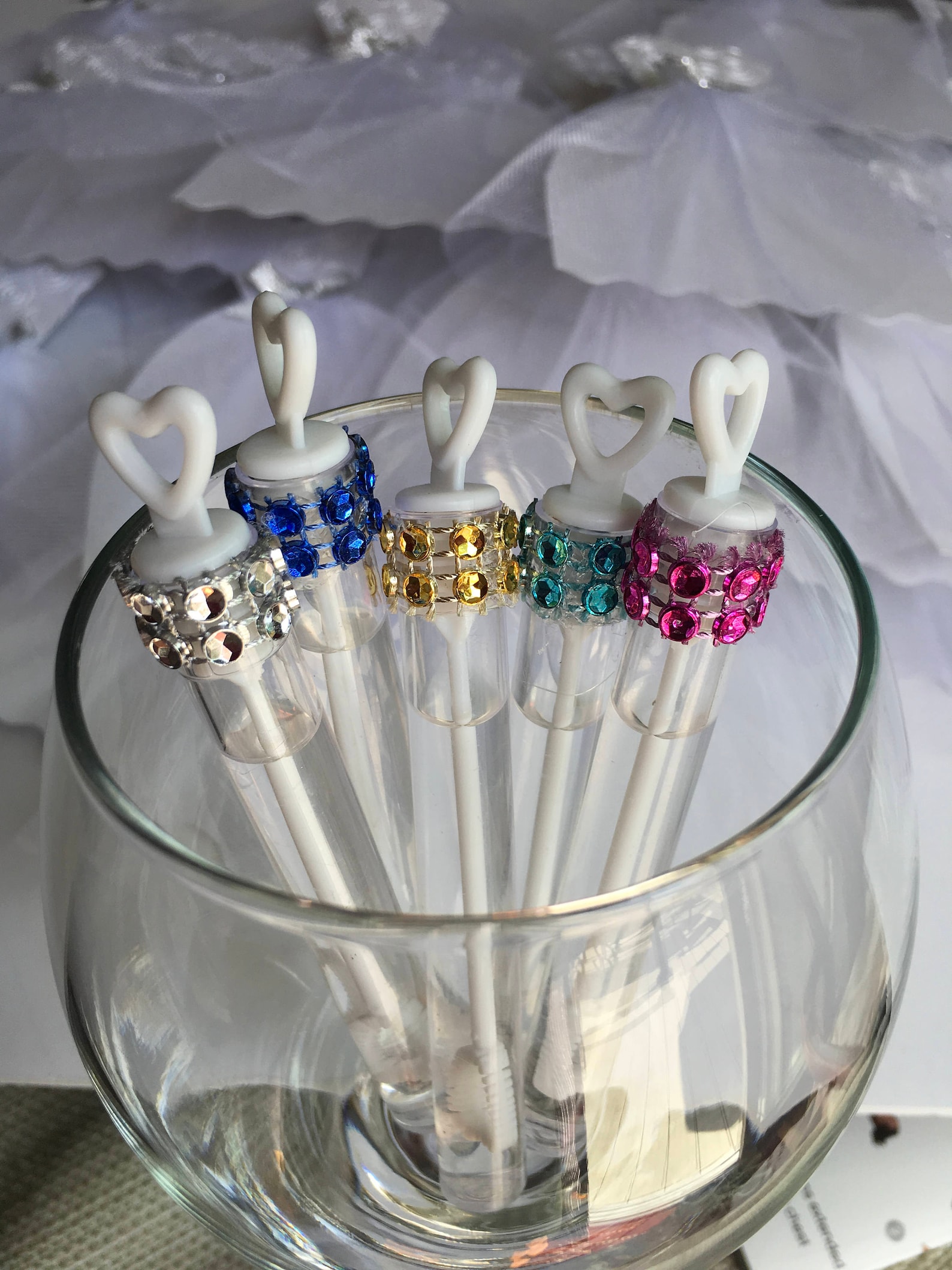 Wedding Bubbles Bling Wrapped Bubble Wand LOVE Knot Bubble | Etsy