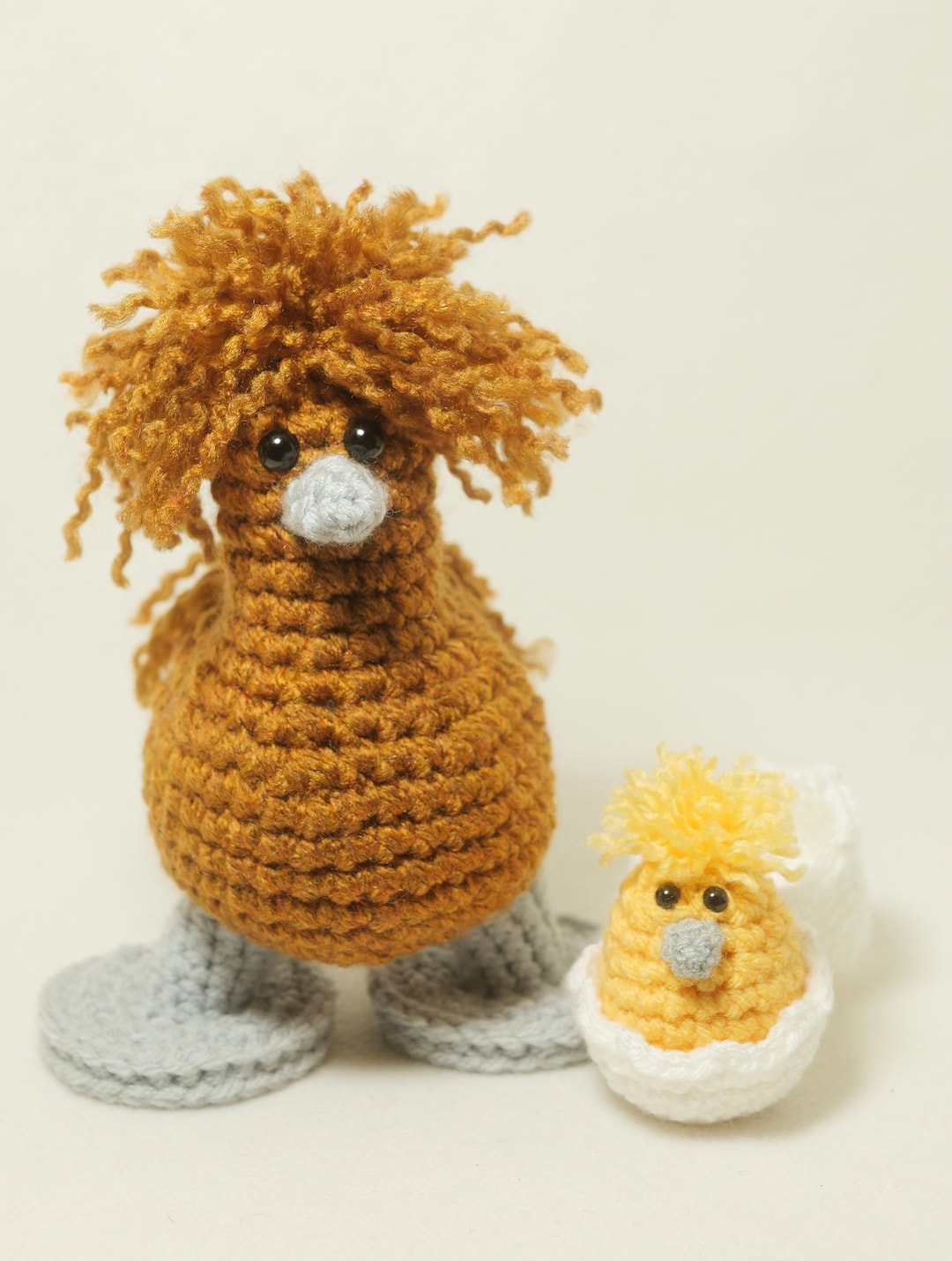 Frazzle the Silkie Chicken and Baby Chick Hand Crocheted Silkie Chicken ...