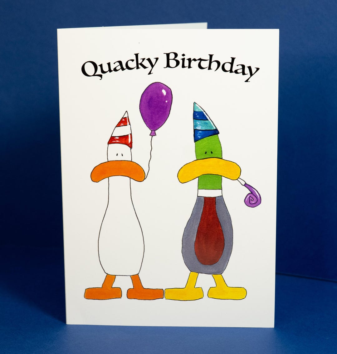 Duck Birthday Card | Quacky Birthday Greeting Card | Hand Painted ...