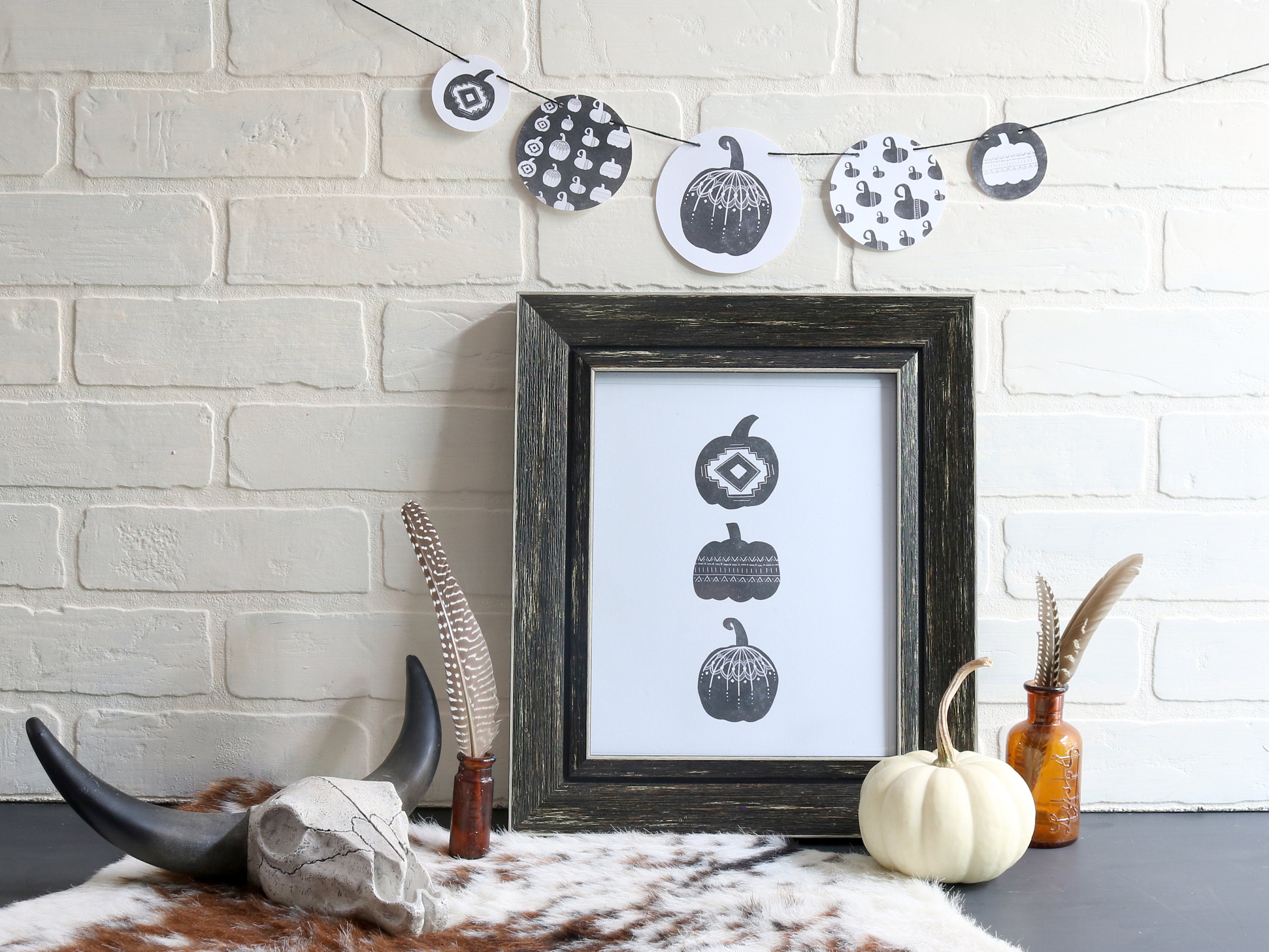 Boho Halloween Printable Set Printable Banner 8x10 | Etsy
