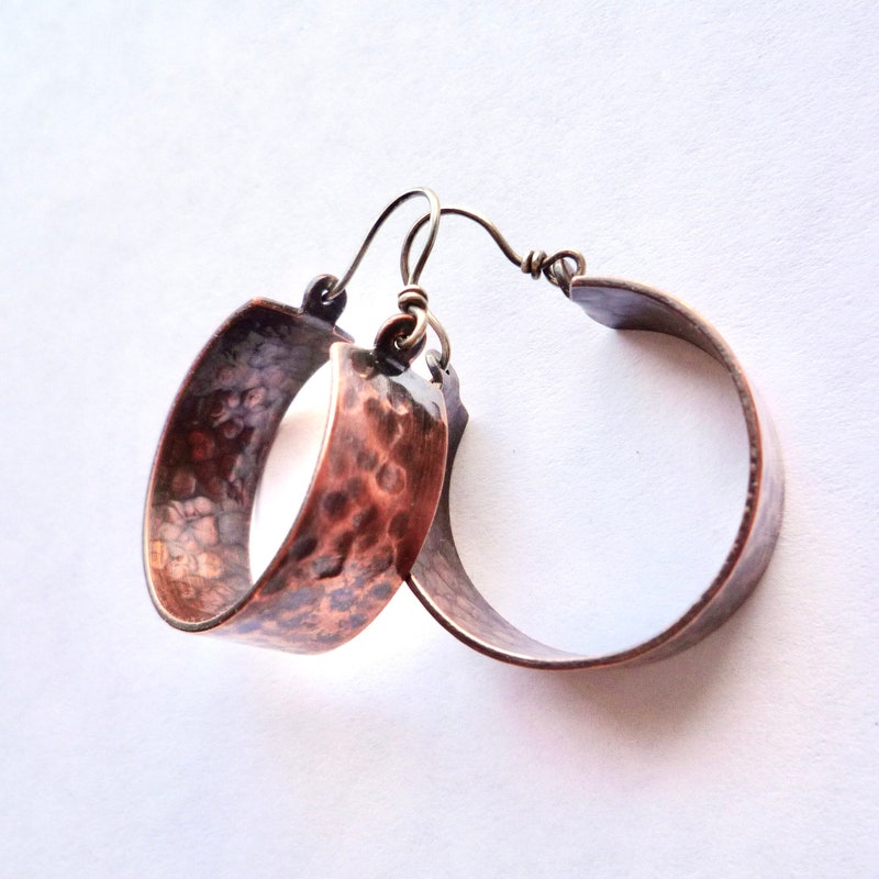 Copper Hoop Earrings - Etsy