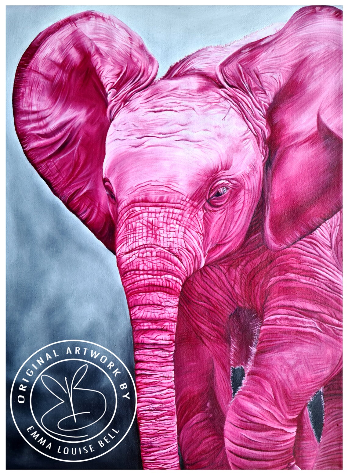 Pink Elephant Art Print - Etsy