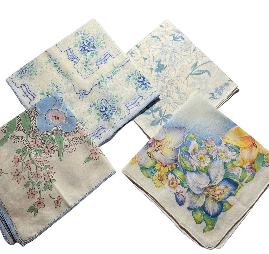 Handkerchiefs Set of 2 Assorted Lot Hankies - Etsy