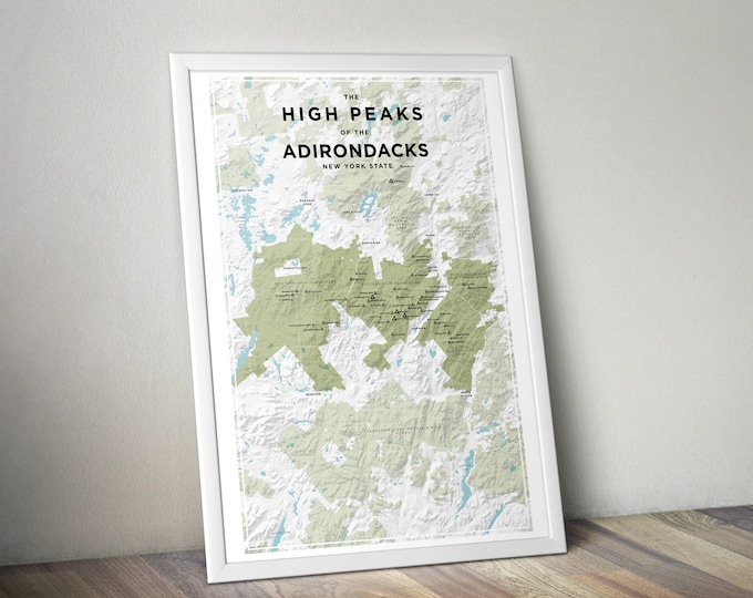Adirondack High Peak Map New York State Topographic Map Home or Office ...