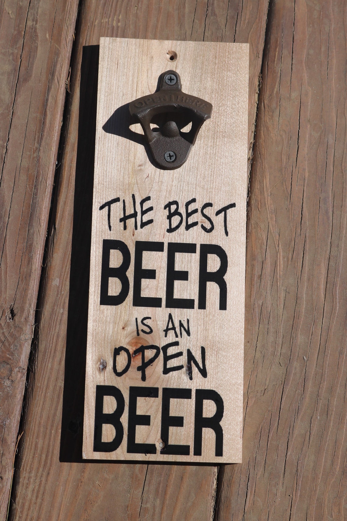 Personalized Wall Bottle Opener Bar Decor Beer Wood Signs Cast - Etsy