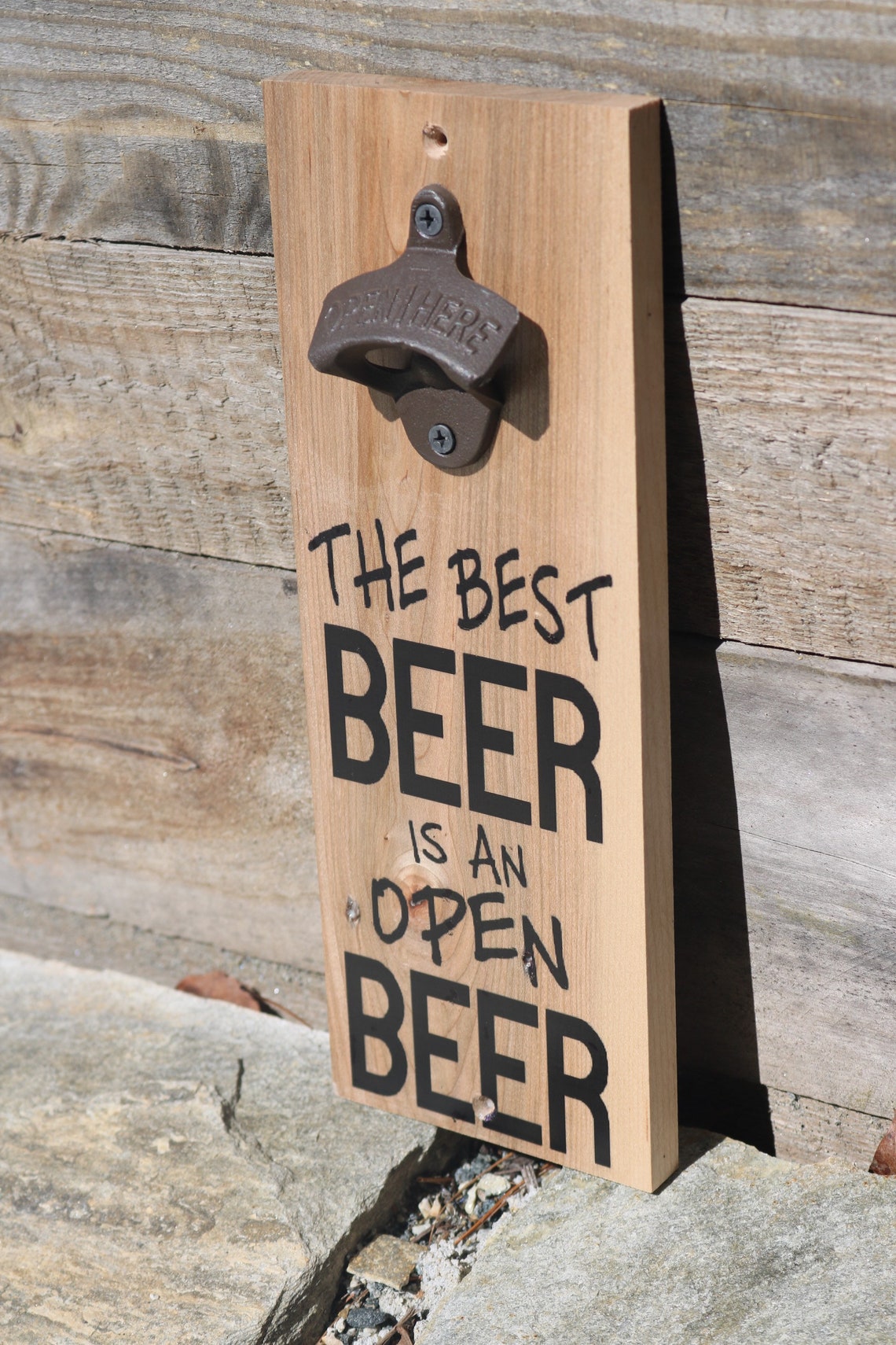 Personalized Wall Bottle Opener Bar Decor Beer Wood Signs Cast - Etsy