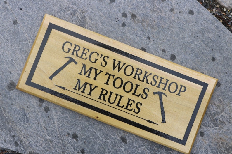 Garage Sign Wood Workshop Sign Custom Workshop Sign Man Cave | Etsy