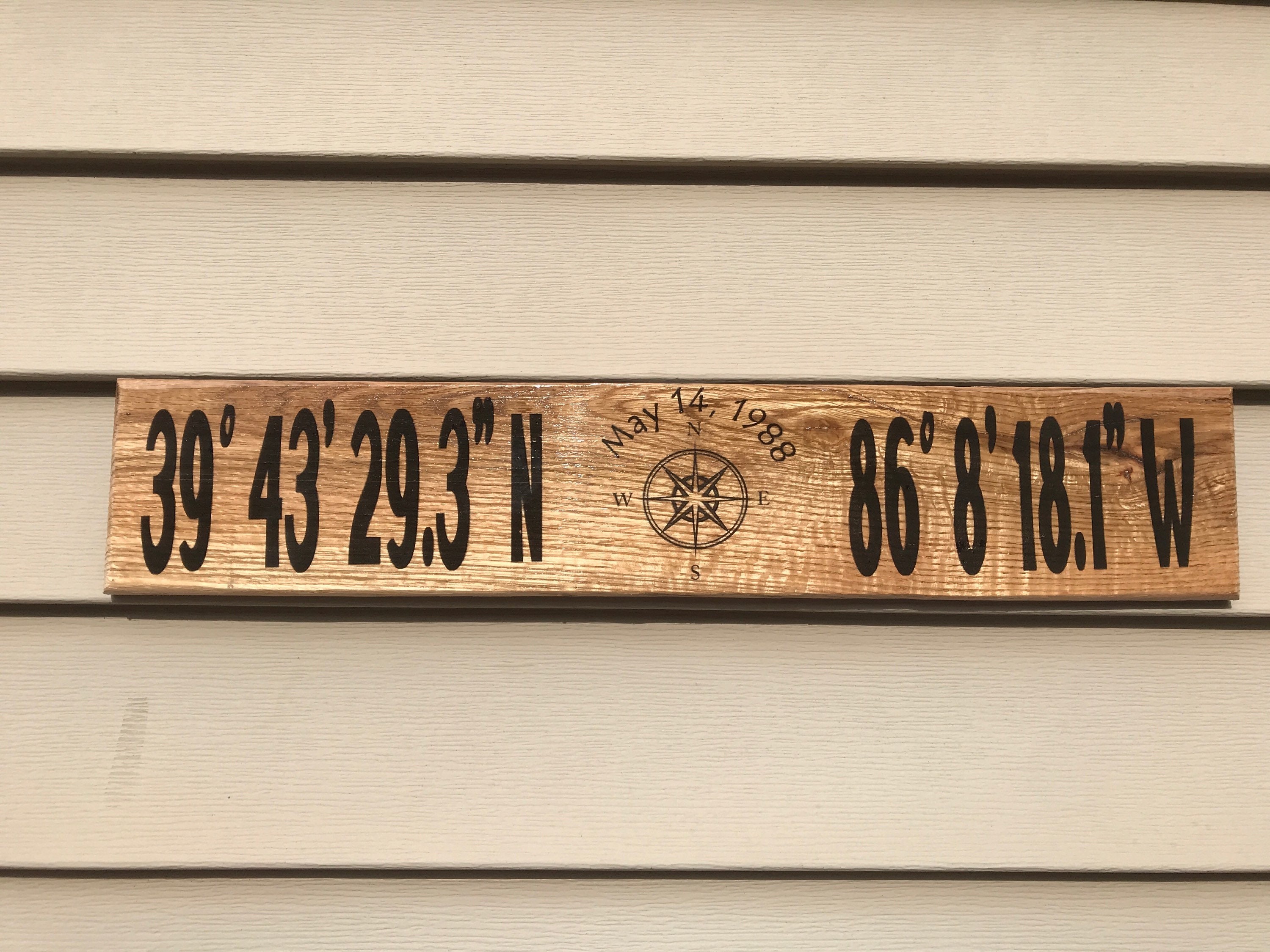 Latitude Longitude Wood Signs Coordinates Sign Gift for Her | Etsy